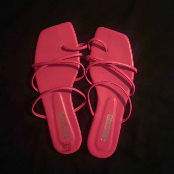 SHEIN | Shoes | Nwt Hot Pink Strappy Sandals | Poshmark